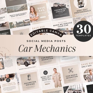 Mechanic Instagram Templates, Editable Canva, Auto Repair Shop ...