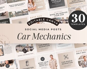 Mechanic Instagram Post Templates, Auto Repair Shop Instagram, Car ...