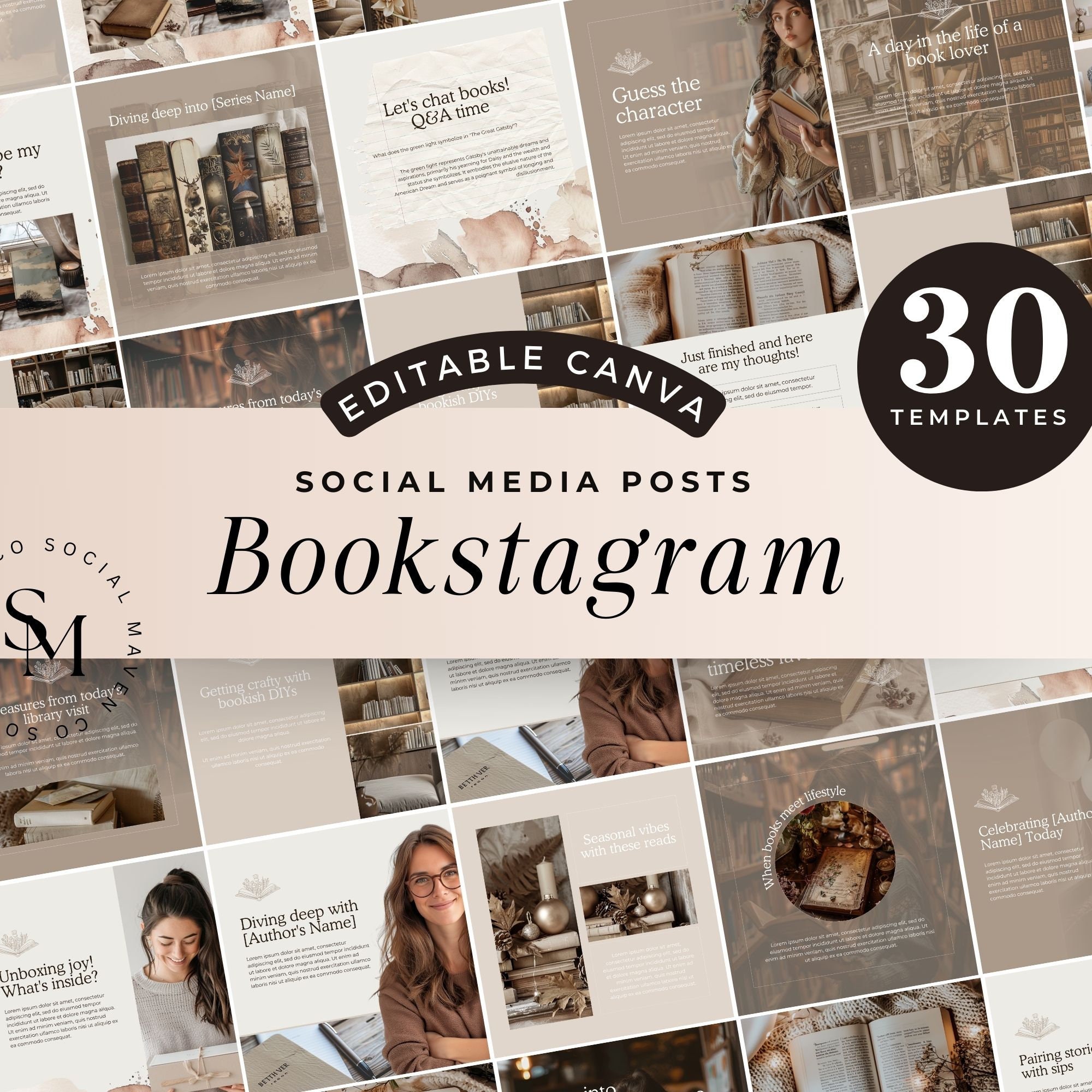 Bookstagram Canva Templates, Book Social Media Posts, Book Marketing ...