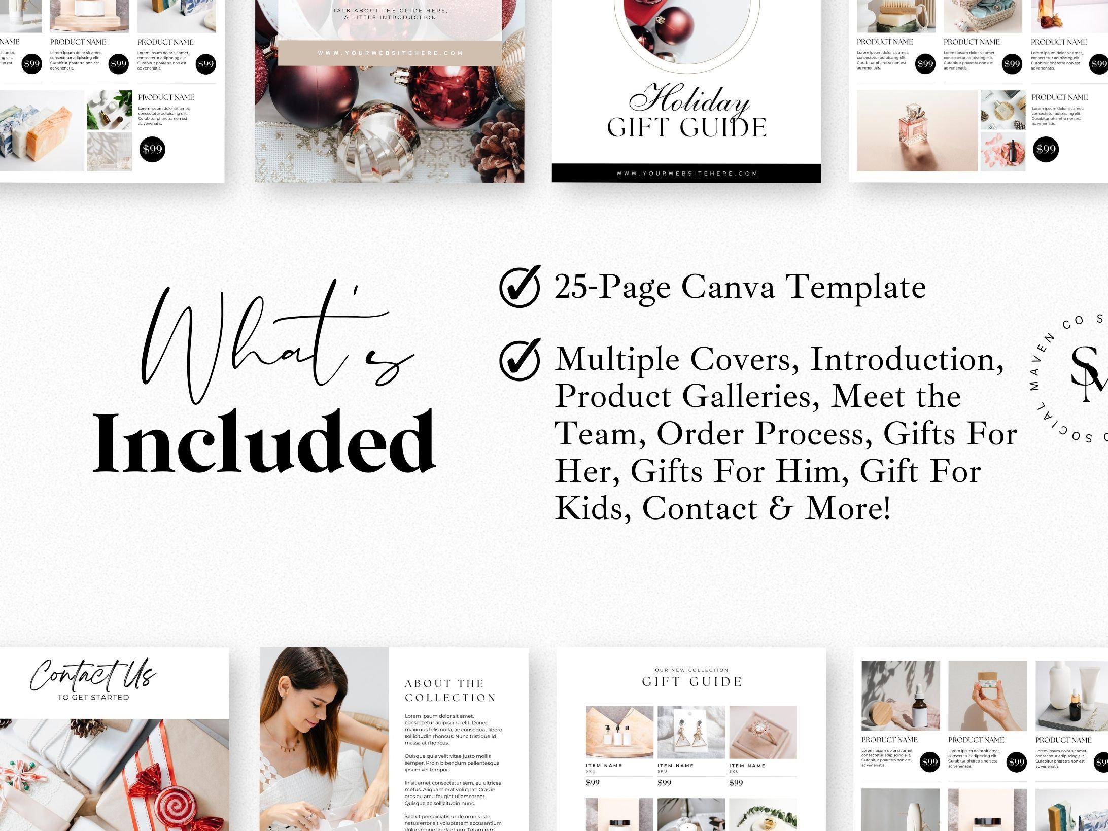 Holiday Gift Guide Template, Christmas Product Catalog, Affiliate ...