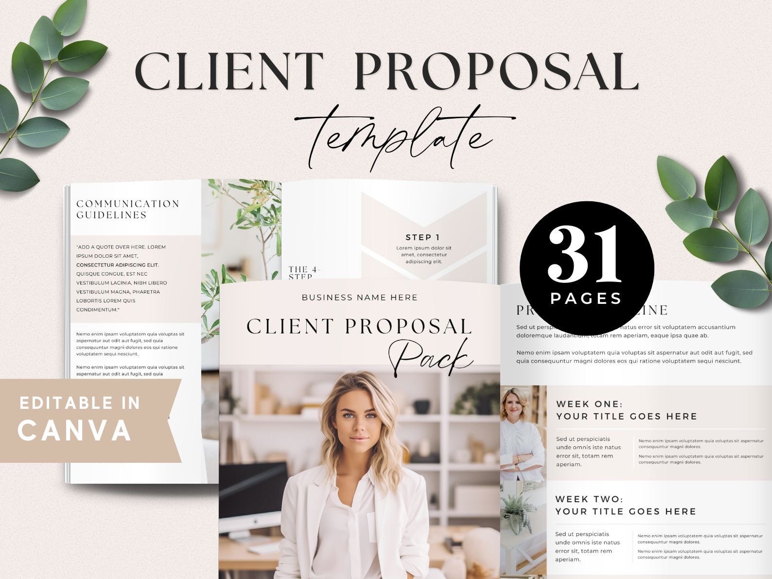 Client Proposal Template, Beige, Canva Project Proposal Template ...