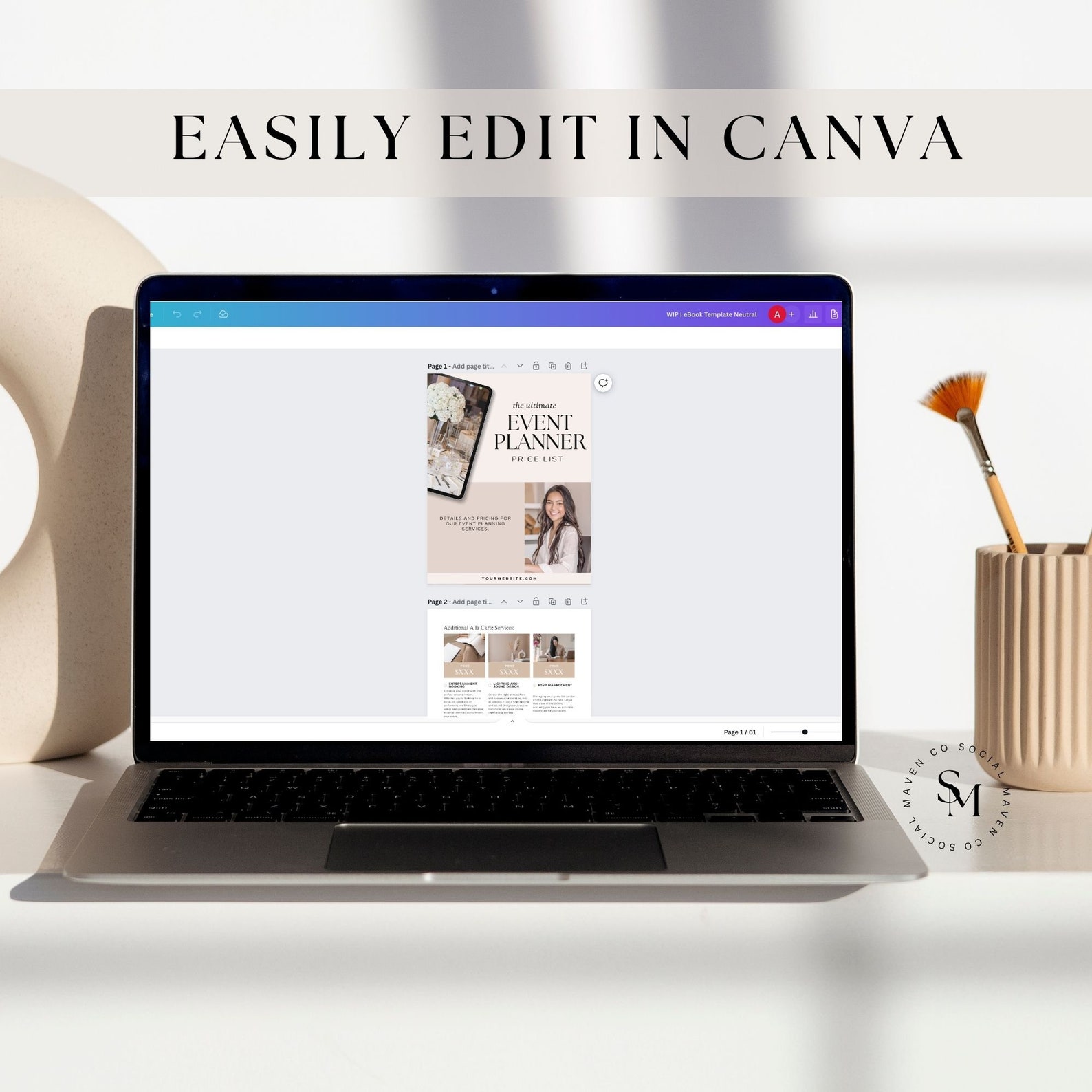 Event Planner Price List Template, Editable Canva, Editable Price Sheet ...