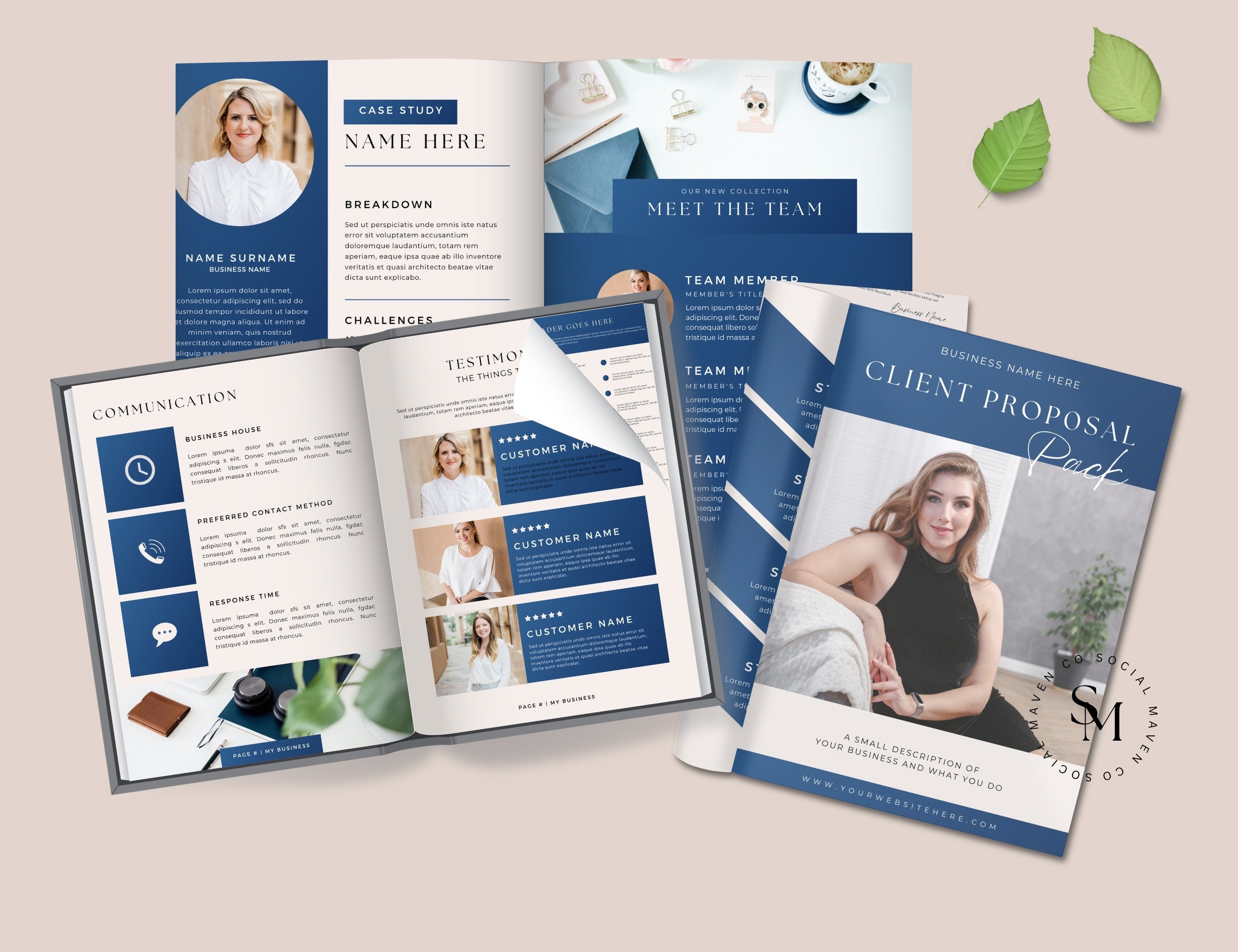 Client Proposal Template, Navy Blue, Canva Project Proposal Template ...