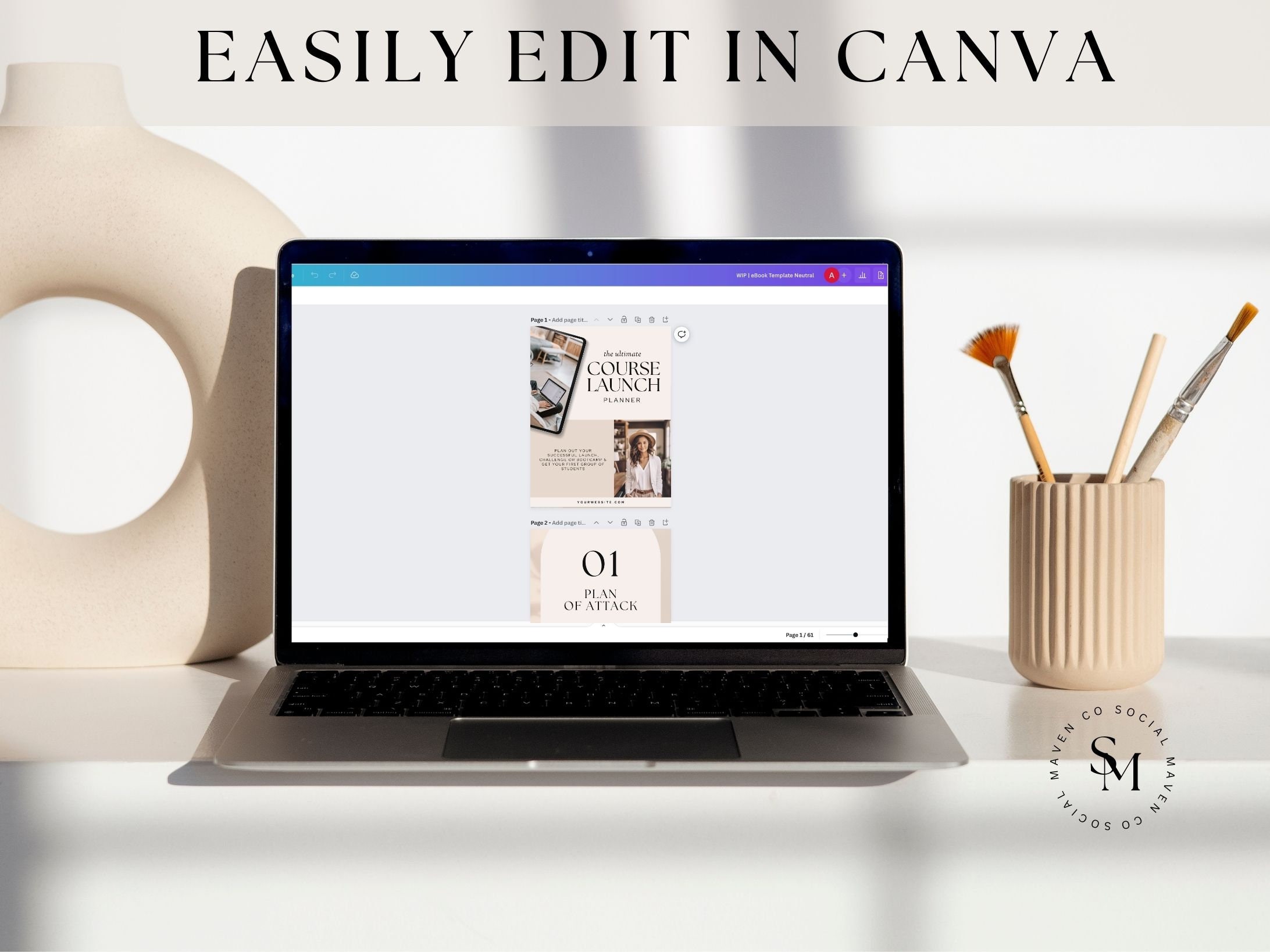 Course Launch Planner Template, Canva Course Creator Template, Course Marketing Plan, Instant ...