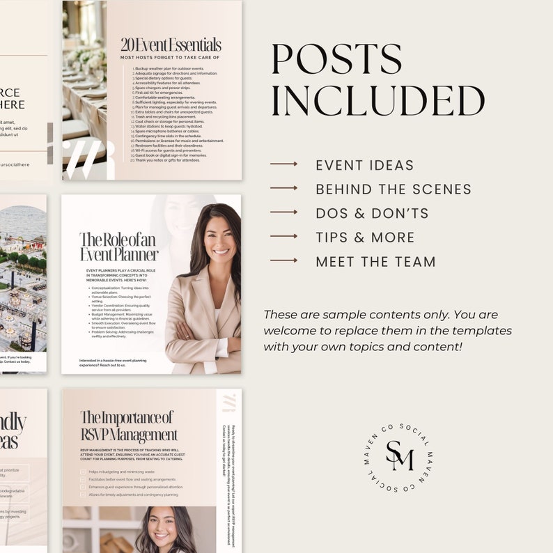 Event Planner Instagram Templates, Editable Canva, Wedding Planner ...