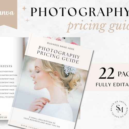 Photographer Pricing Template Photography Pricing Guide - Etsy
