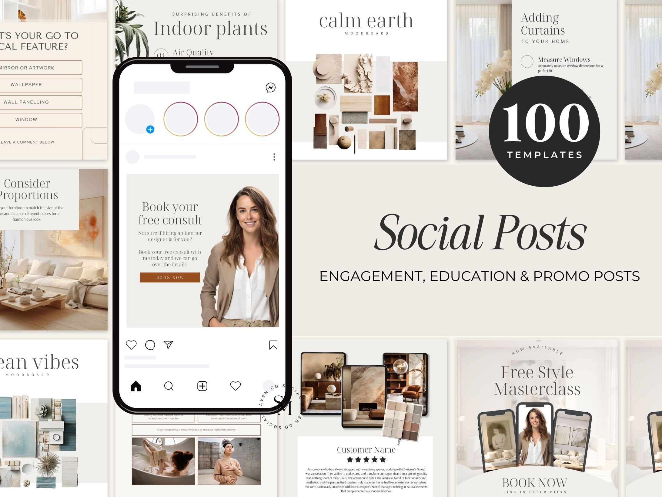 Interior Designer Template Bundle, Editable Canva, Interior Designer ...