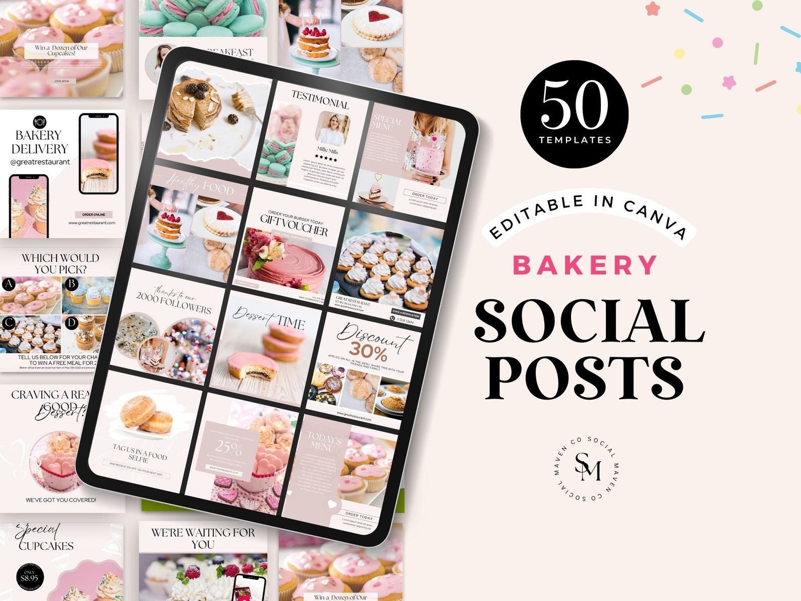 50 Bakery Instagram Post Templates, Bakery Canva Instagram Templates ...
