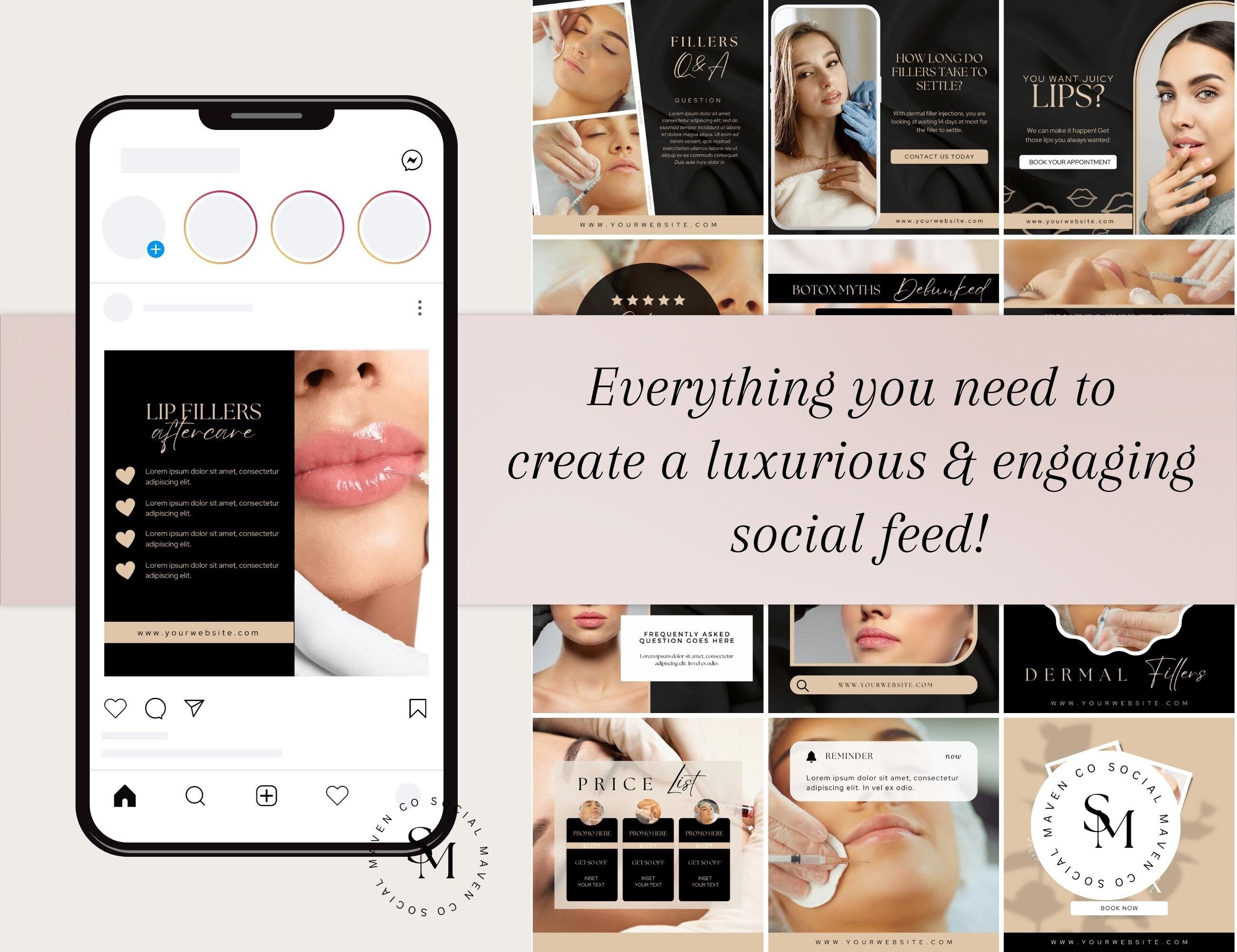 Luxury Filler Instagram Post Template Pack 50 Instagram Canva - Etsy