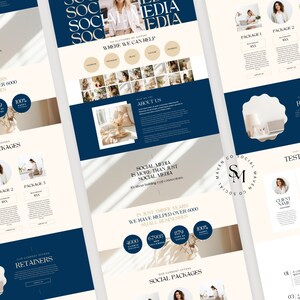 Social Media Manager Canva Website, Navy Gold Theme, Canva Website ...