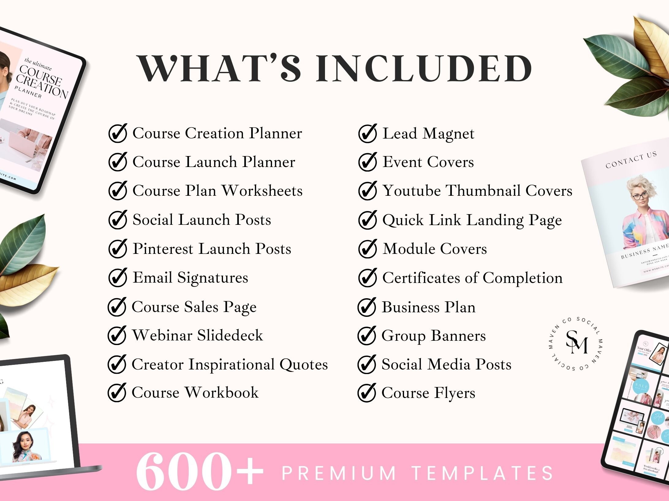 600+ Course Creator Template Bundle, Pastel, Editable in Canva, Course ...