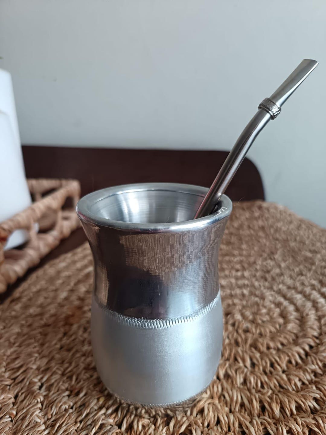 Aluminum Mate Cup With Metal Straw – 100 Ml Durable Yerba Mate Gourd ...