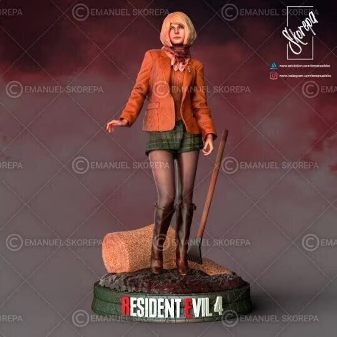 Resident Evil 4 Ashley Graham Figure/statue / Hand Painted / - Etsy