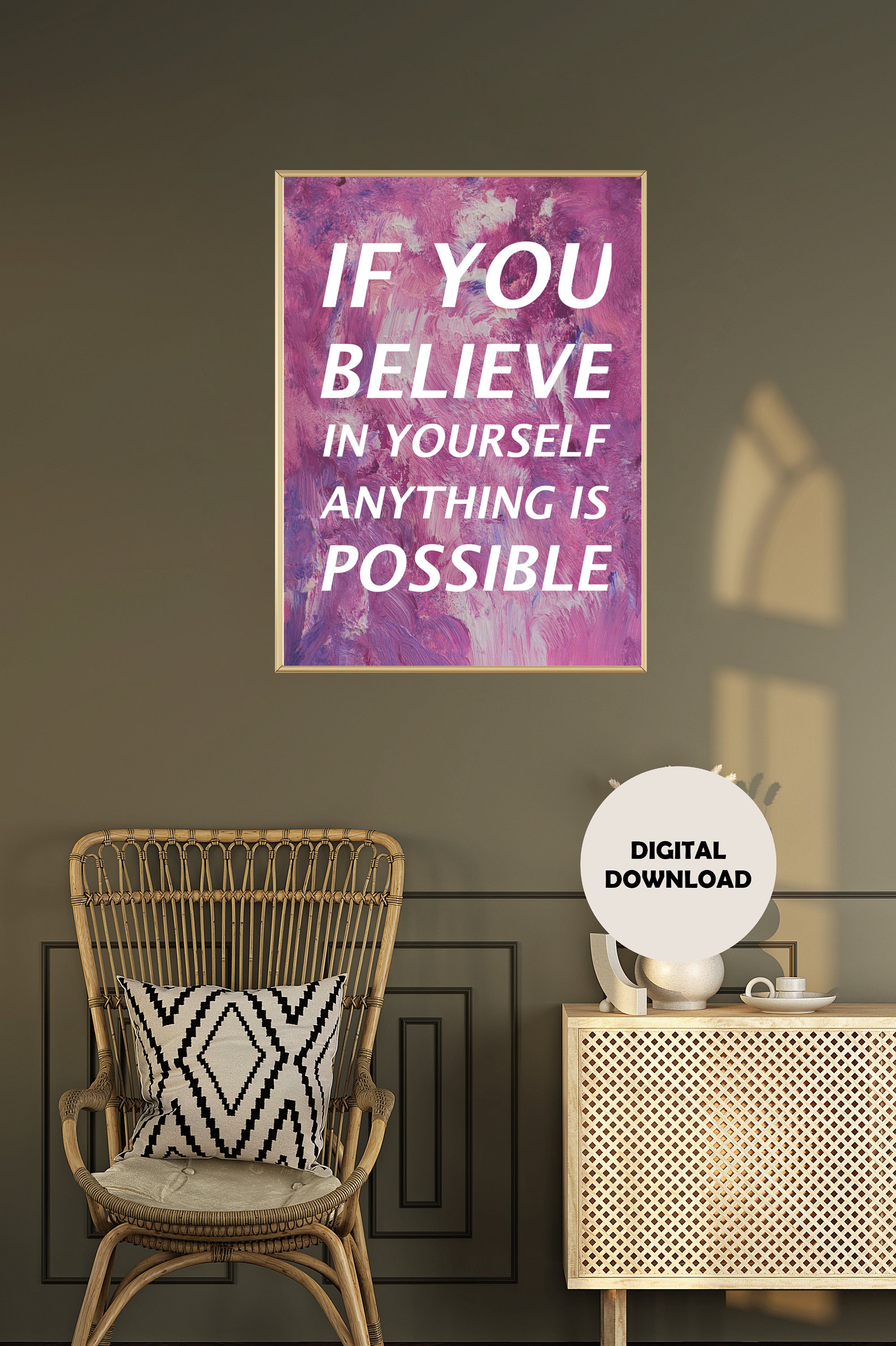 Digital Wall Art, Printable Download, Wall Quote, If You Believe ...