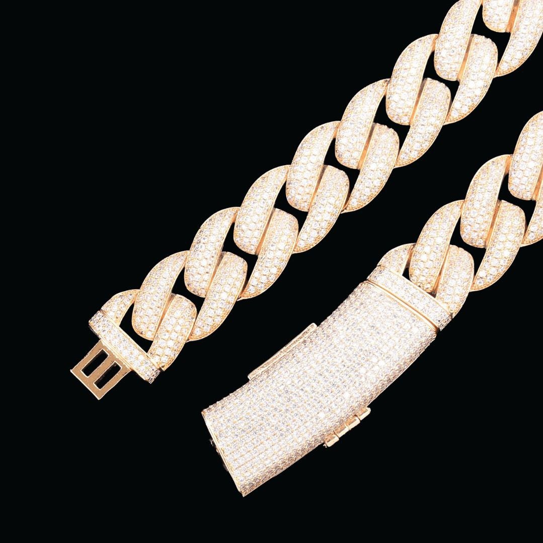 20MM Miami Cuban Iced Out Diamond Necklace Chain - Etsy