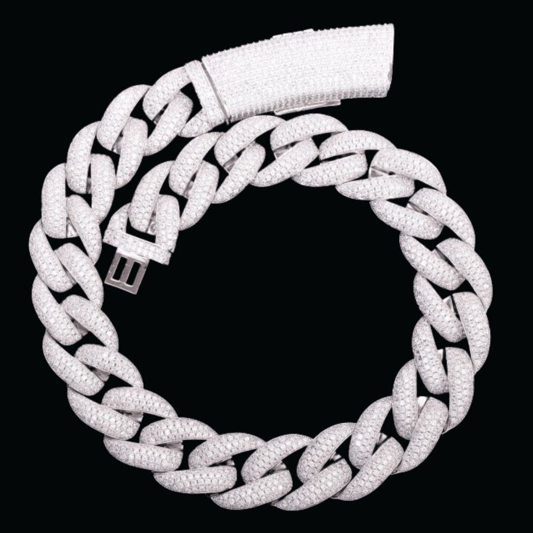 20MM Miami Cuban Iced Out Diamond Necklace Chain - Etsy