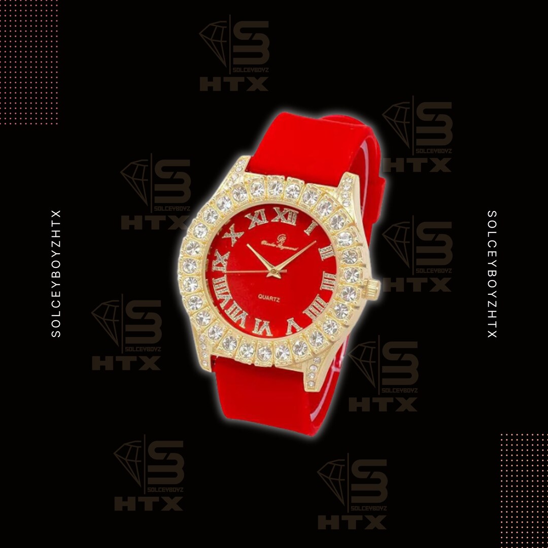 Men's Colorful Dial Watch With Gemstones and Roman Numerals - Etsy