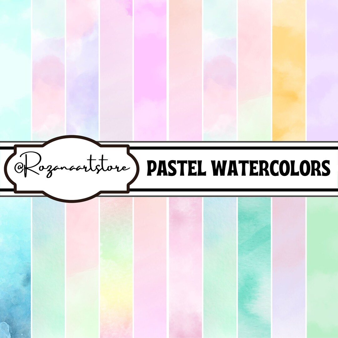 Pastel Watercolor Digital Paper | Pastel Ombre Wallpaper | Pastel ...