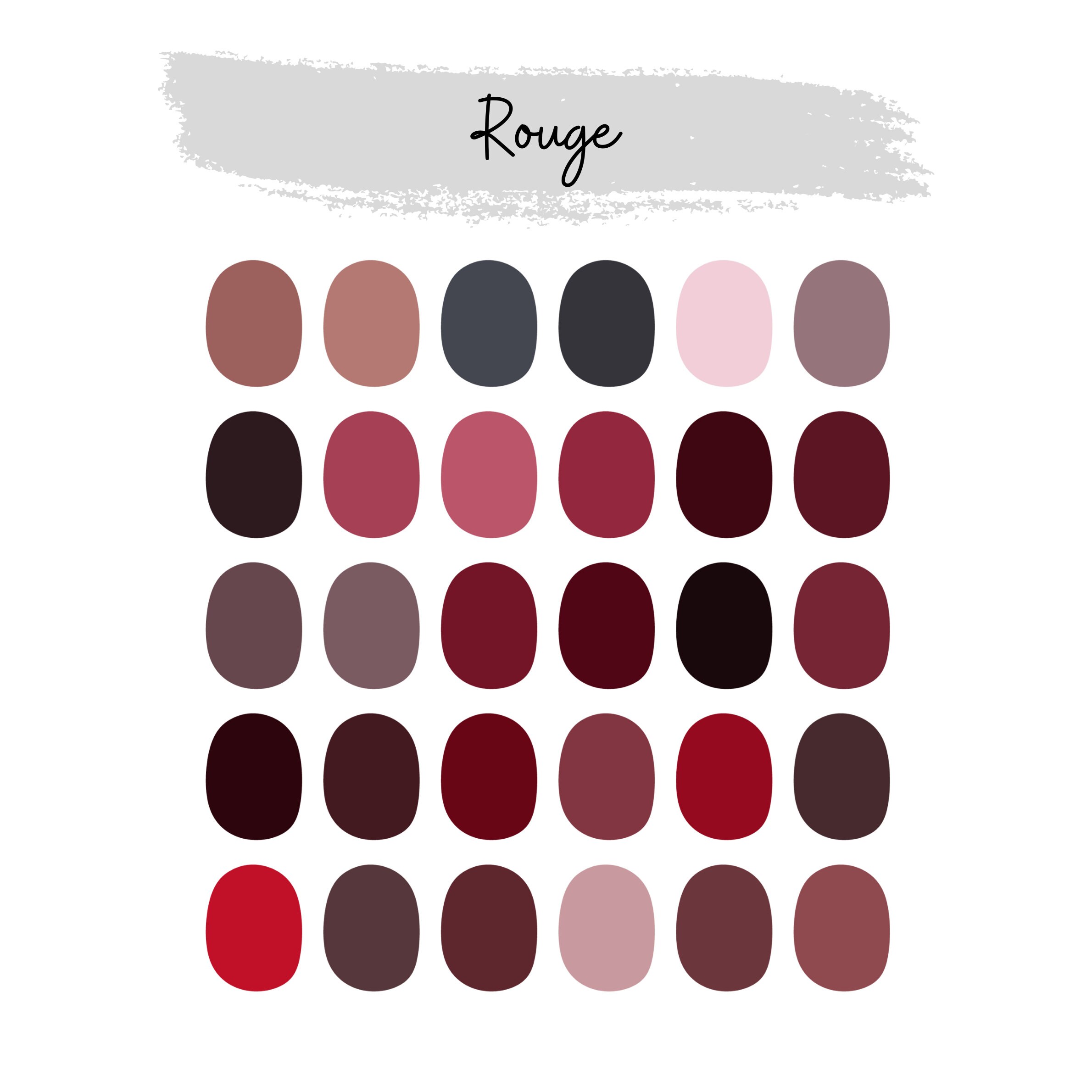 Procreate Color Palette | Rouge Color Palette | Procreate Brushes - Etsy