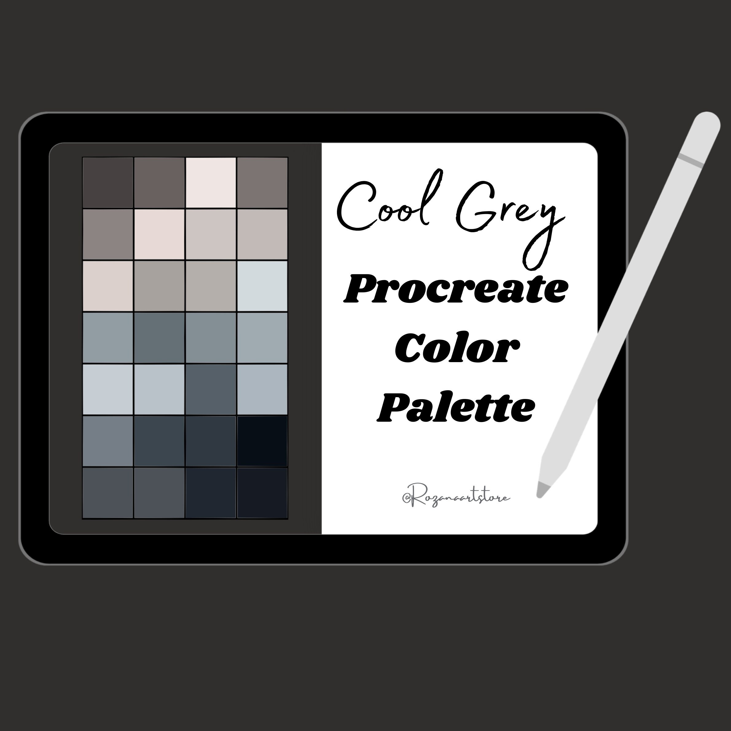 Procreate Color Palette Cool Grey Color Palette Procreate - Etsy