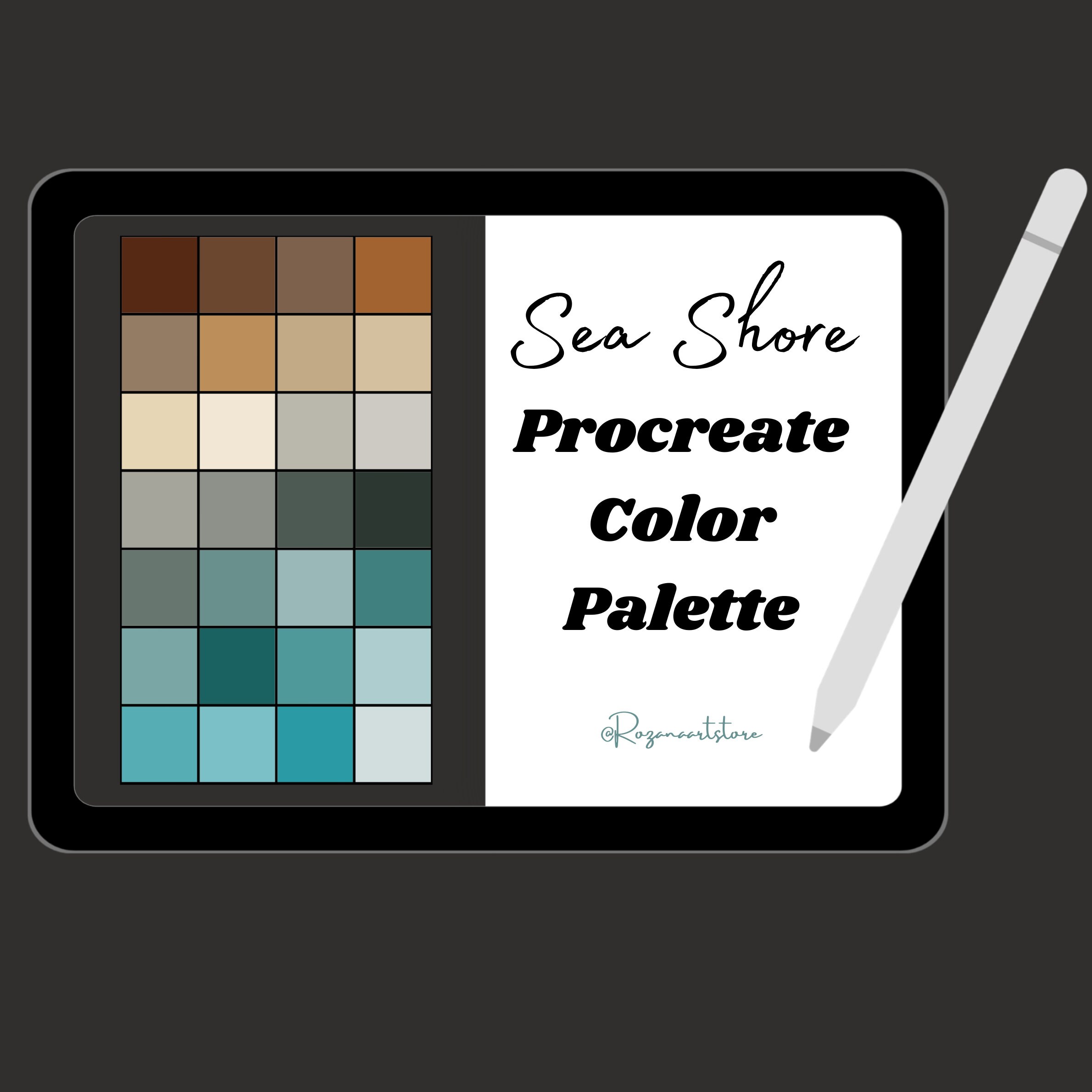 Procreate Color Palette Sea Shore Color Palette Procreate - Etsy