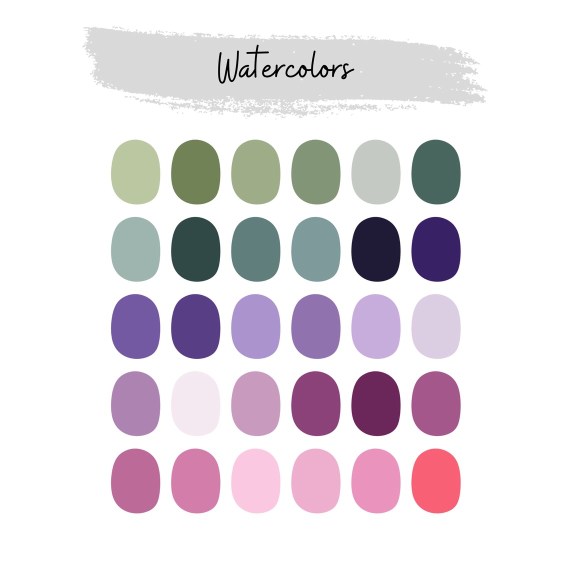 Procreate Color Palettes Dark Pastels Color Palette Procreate Brushes ...