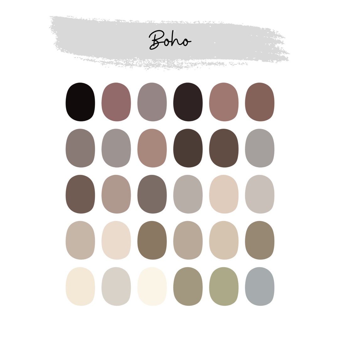Procreate Color Palette | Boho Color Palette | Procreate Brushes - Etsy