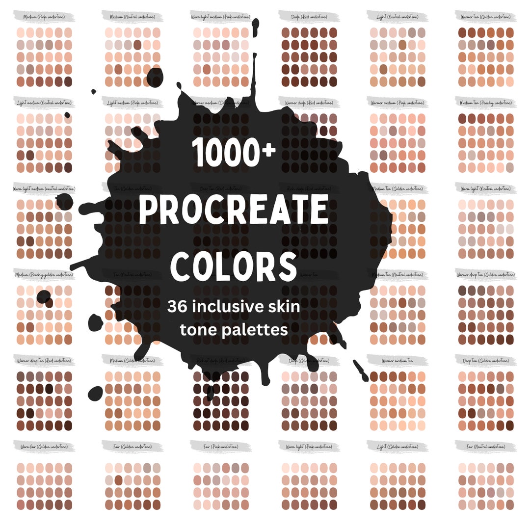 1000+ Procreate Colors | 36 Inclusive Procreate Skin Tone Palettes ...
