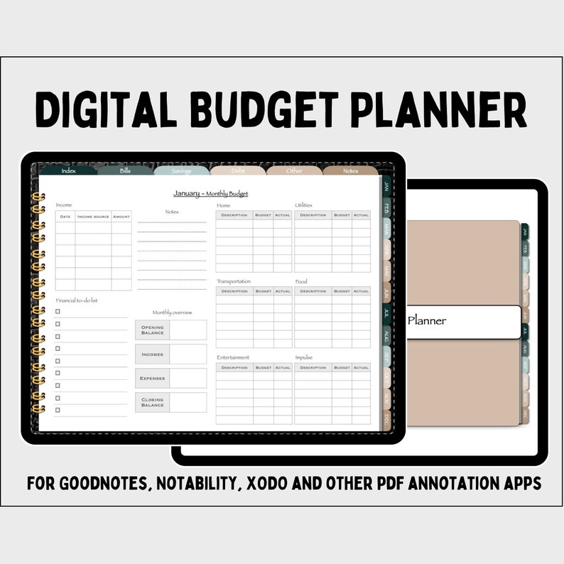Digital Finance Planner | Budget Planner| Finance Tracker | Budget ...
