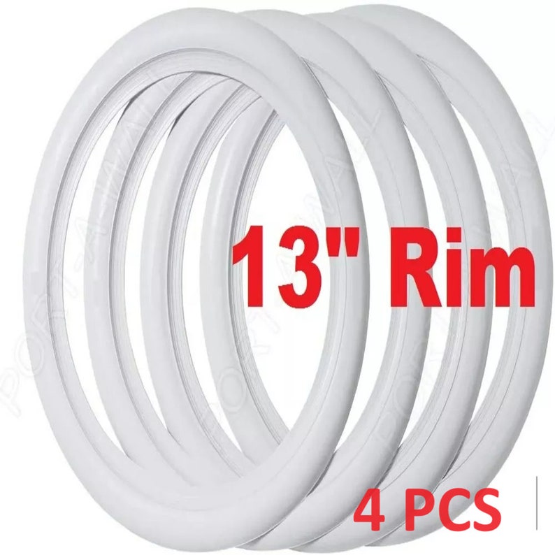 13 Inch ATLAS Classic Tire Wide White Wall Portawall Tire Insert Trim Set Tire Portawalls Tire ...