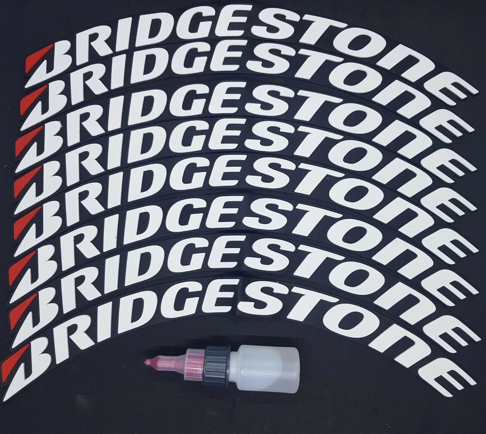 8 Pcs for Bridgestone Tire Lettering Stickers Yellow Permanent Tire ...