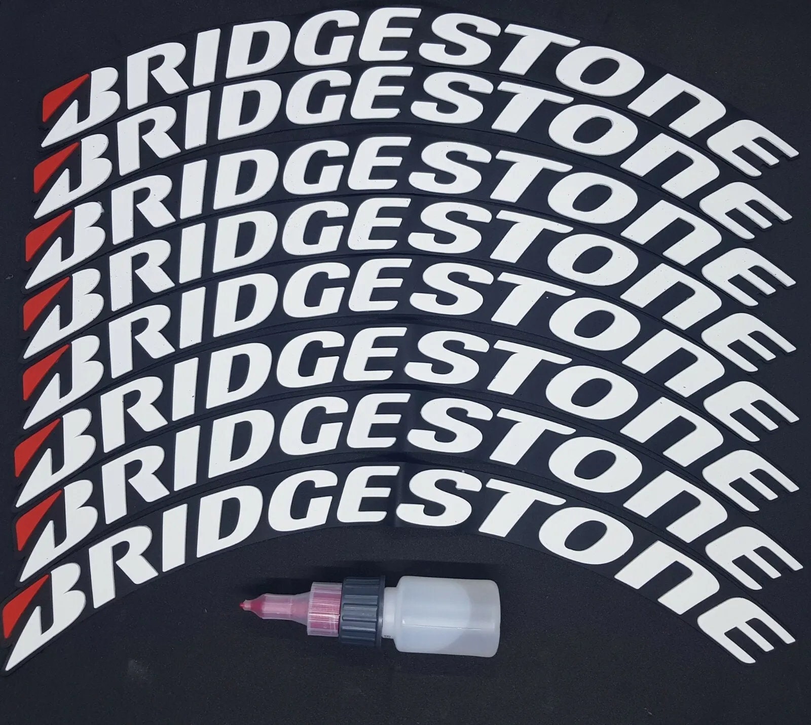 8 Pcs for Bridgestone Tire Lettering Stickers Yellow Permanent Tire ...