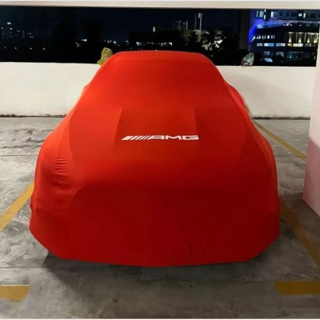For AMG Mercedes Benz Red Fabric Car Cover E C A S Class Dust Proof ...
