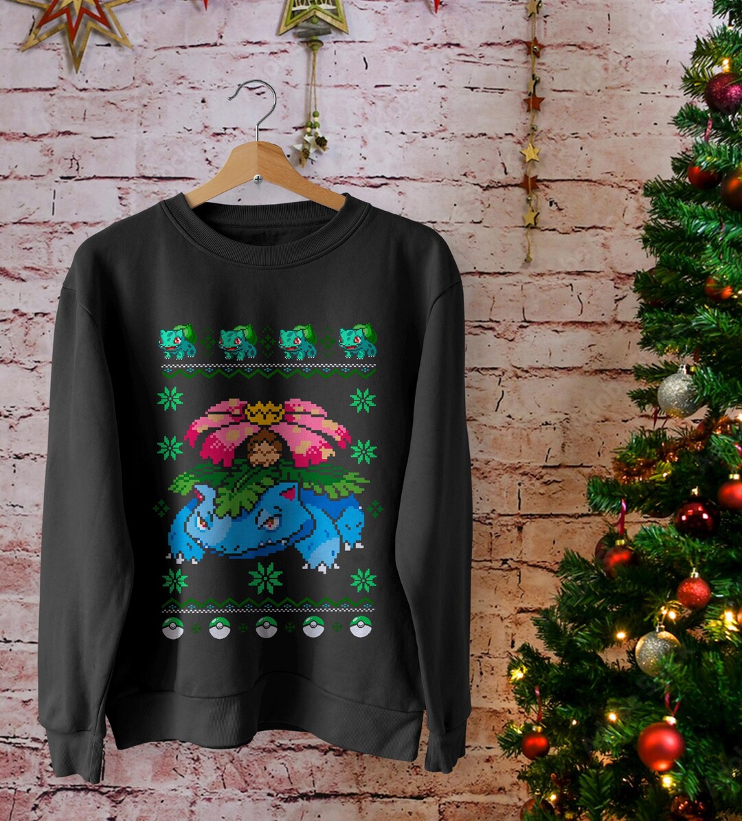 Pixel Pokemon Venusaur Christmas Jumper - Etsy