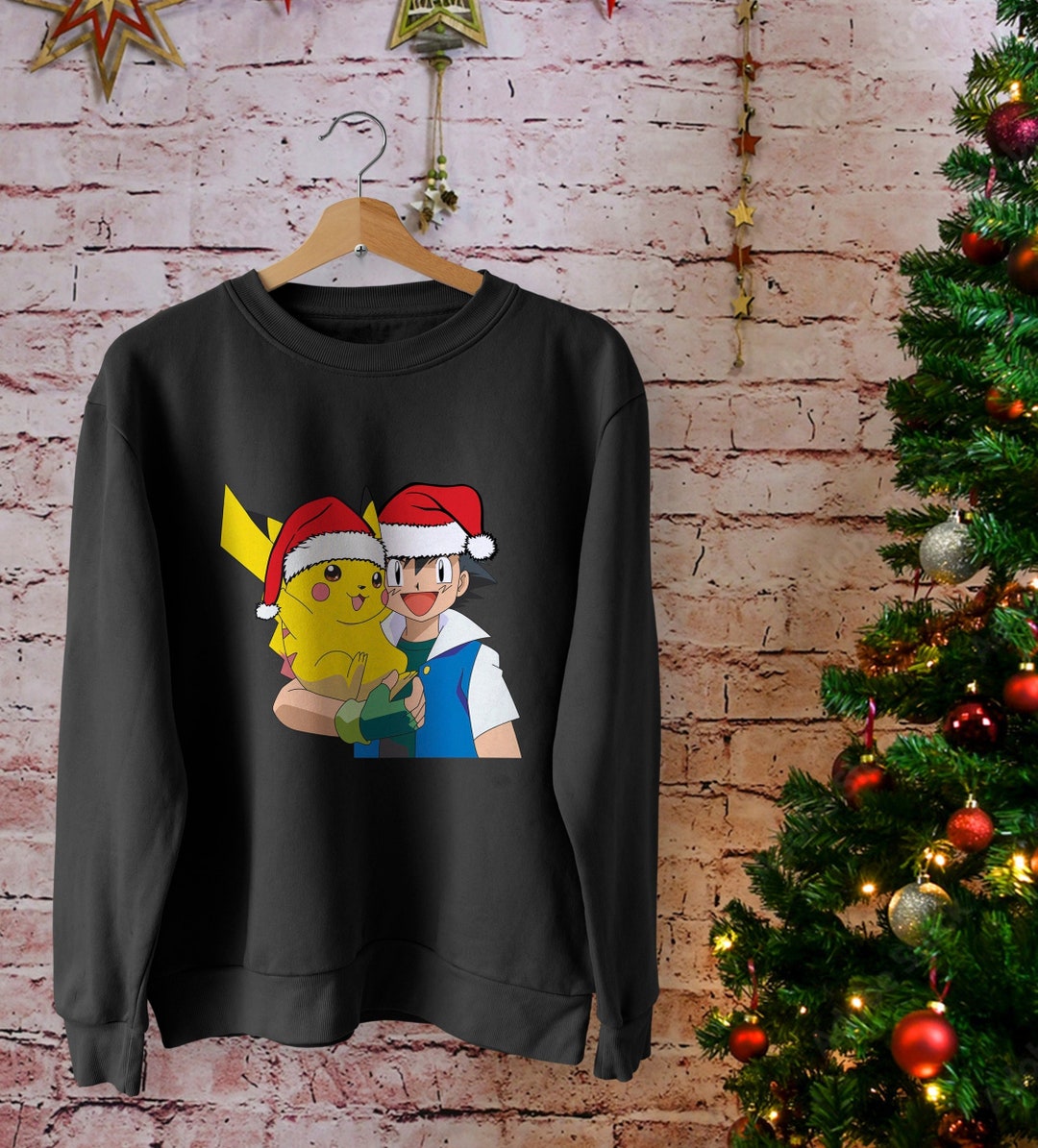Ash & Pikachu Christmas Jumper - Etsy