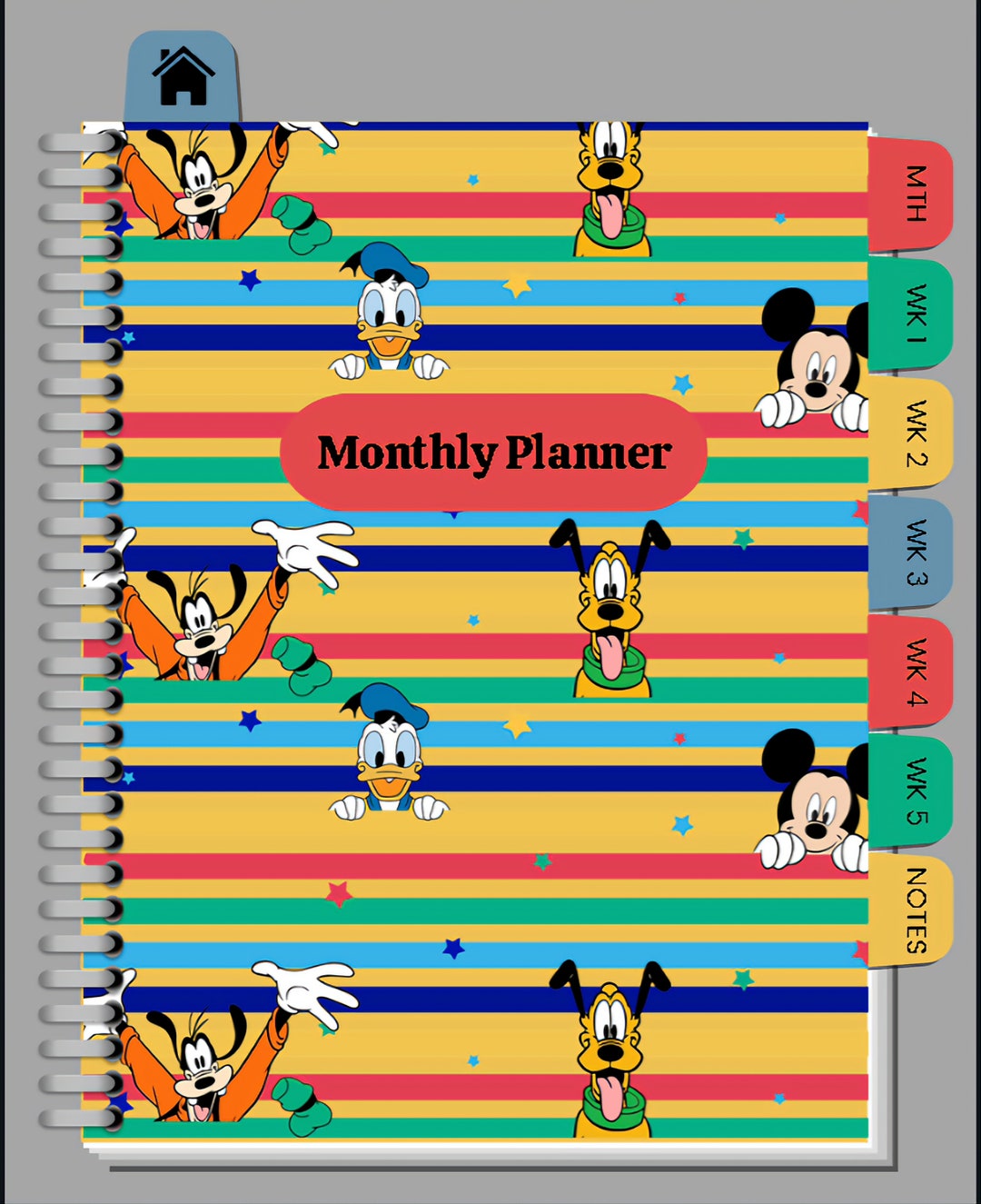 Mickey Mouse and Friends Digital Monthly Planner - Undated - Etsy