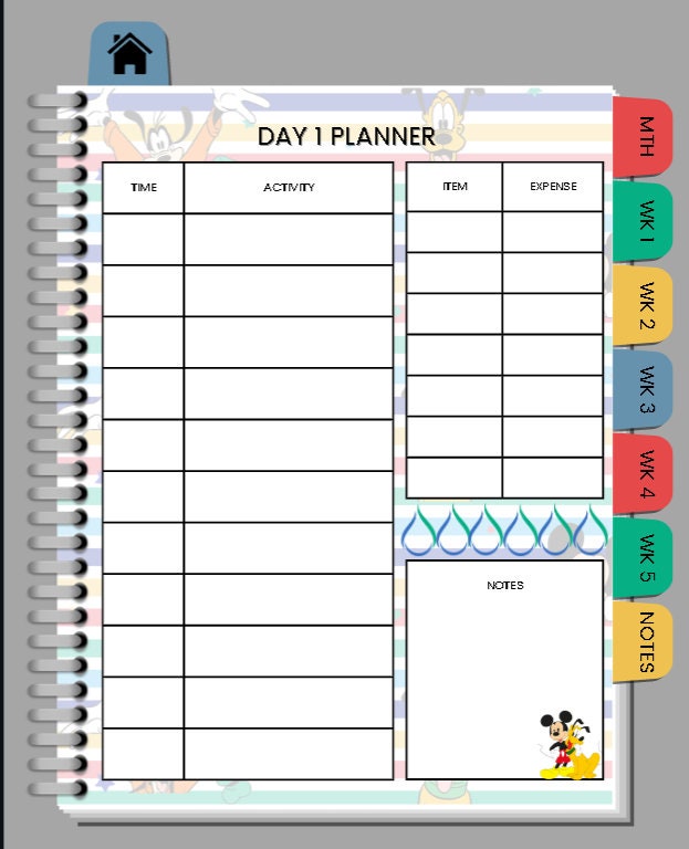 Mickey Mouse and Friends Digital Monthly Planner - Undated - Etsy