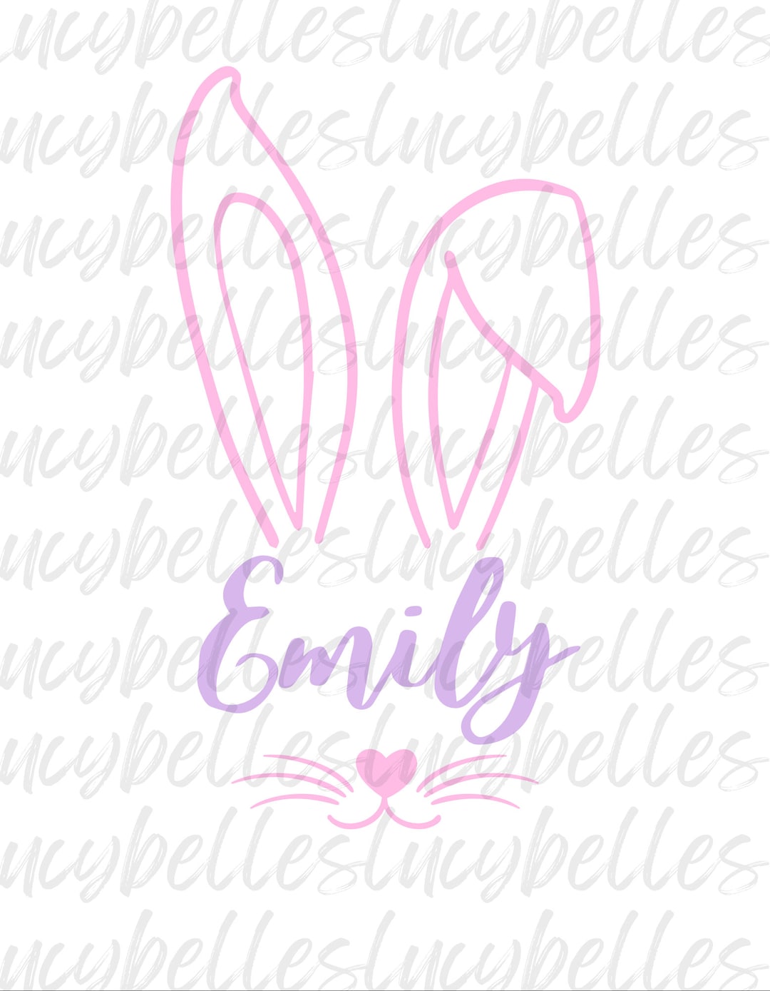 Bunny Face Girl PERSONALIZABLE PNG - Etsy