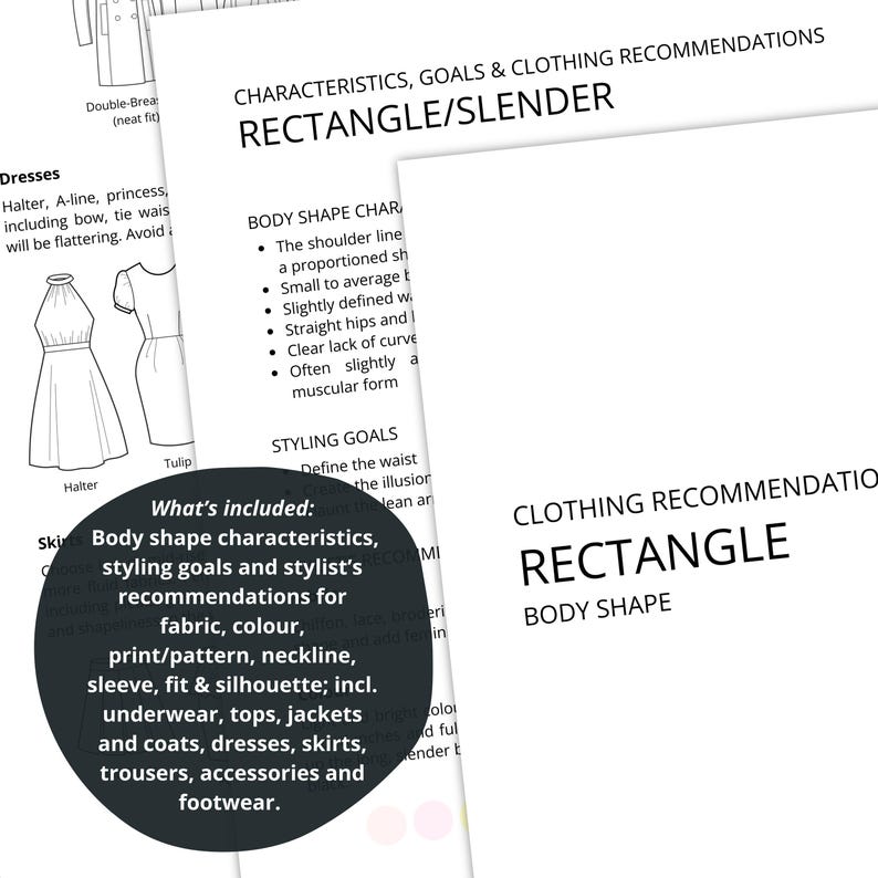 Rectangle/slender Body Shape Guide, Clothing Recommendations, What to ...