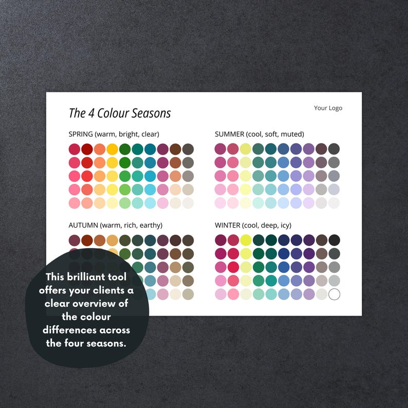 TEMPLATE, 4 Color Seasons, Tool for Personal Stylists & Colour Analysts ...