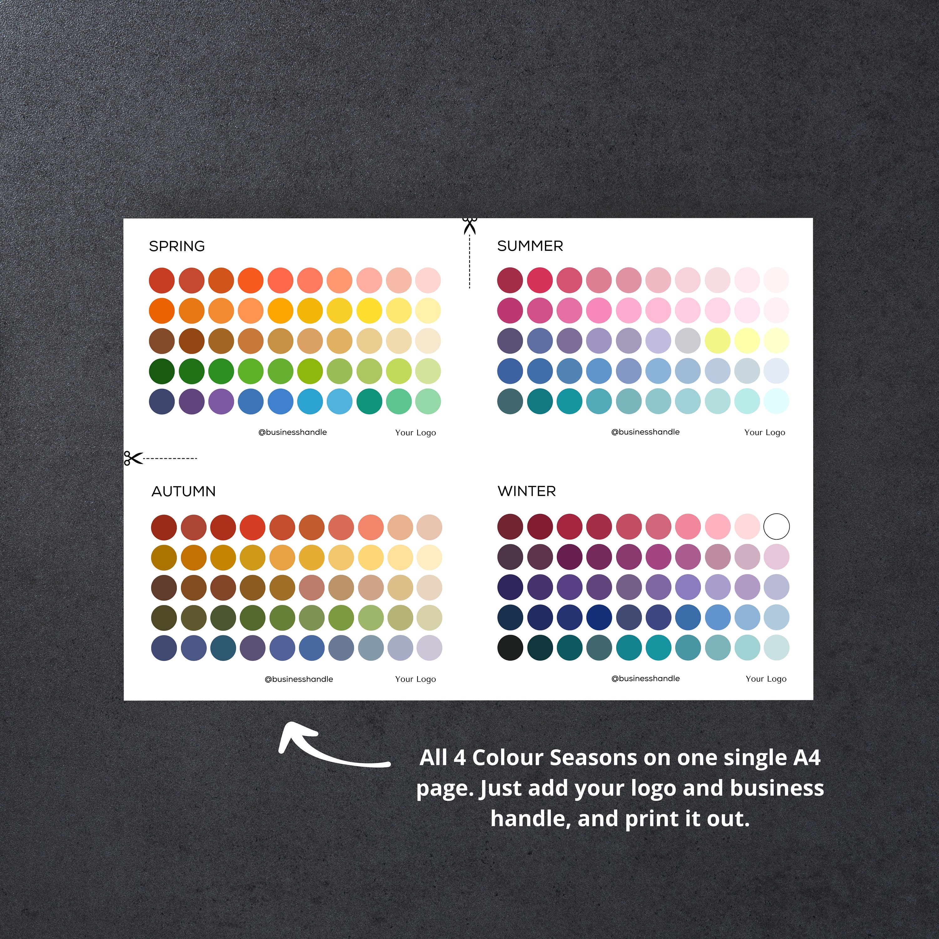 TEMPLATE, 4 Colour Seasons Analysis for Colour Analysts and Personal ...