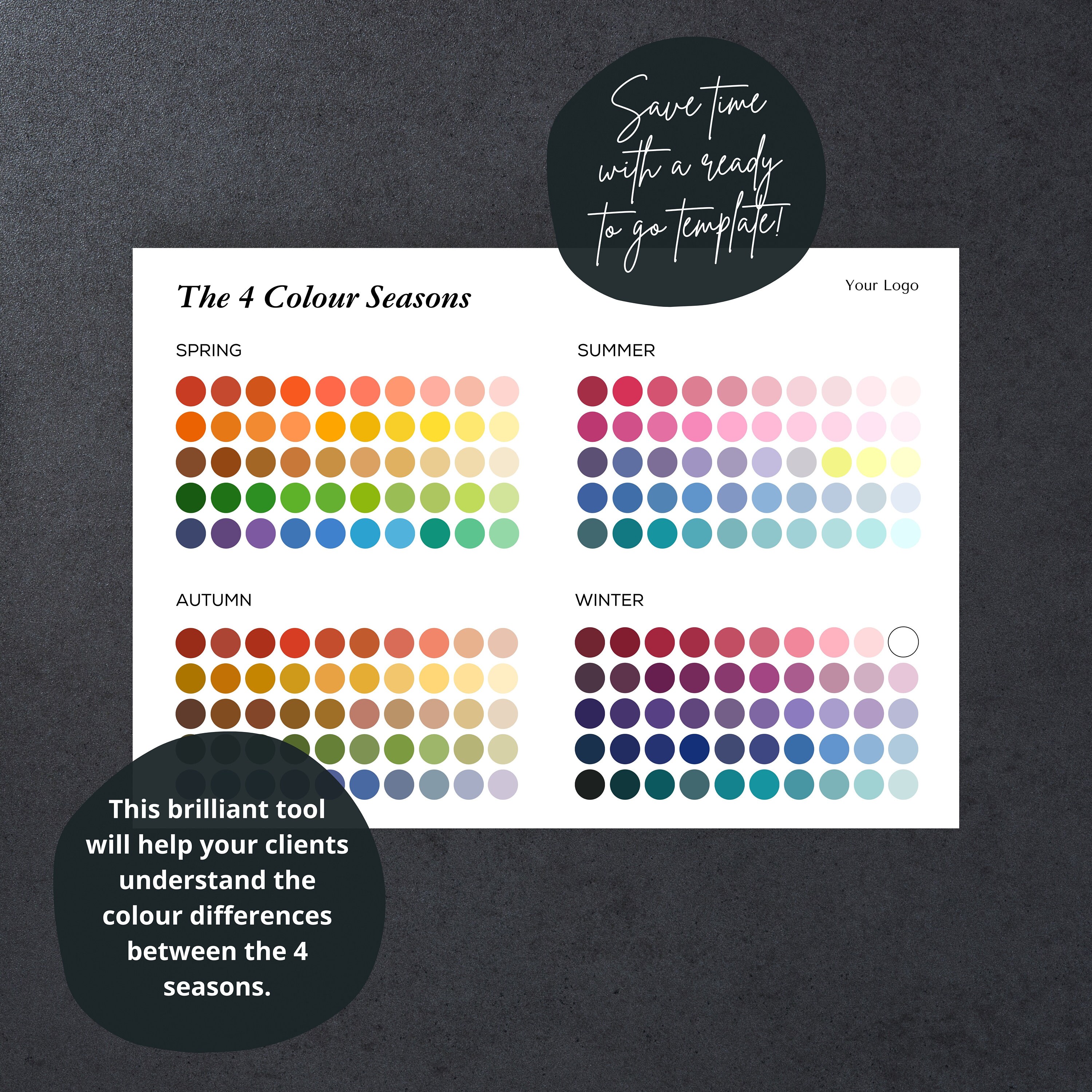 TEMPLATE, 4 Colour Seasons Analysis for Colour Analysts and Personal ...