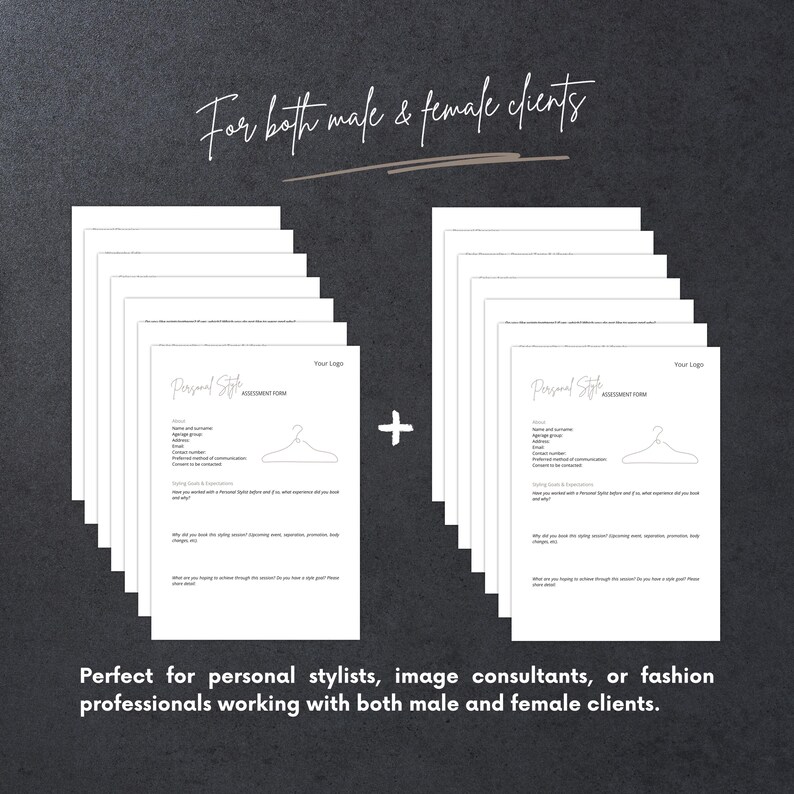 TEMPLATE, Questionnaire, Personal Style, Male & Female Clients, Tool ...
