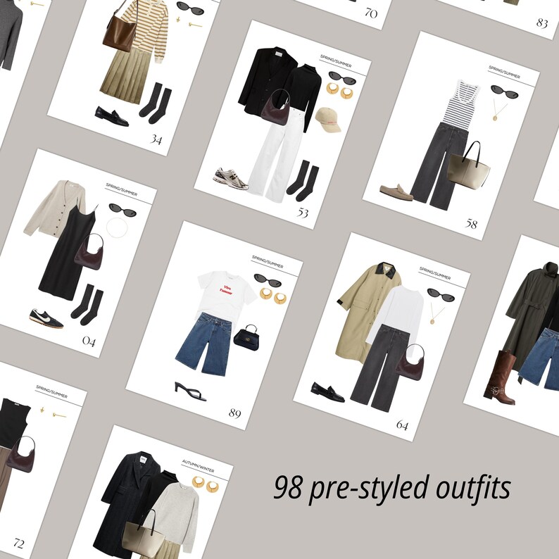 Casual/urban Style Capsule Wardrobe, 98 All Year-round Pre-styled ...