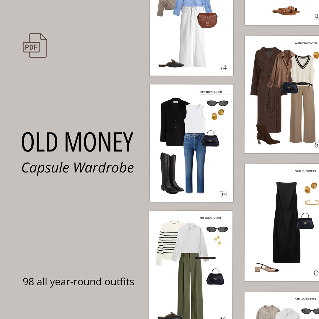 Old Money Capsule Wardrobe, 98 All Year-round Pre-styled Outfits, 2026 ...
