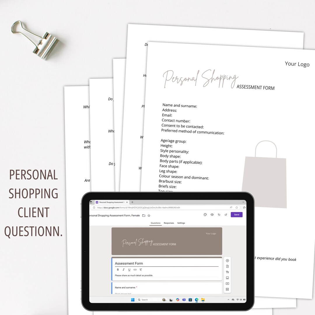 TEMPLATE, Questionnaire, Personal Shopping, for Personal Styling ...