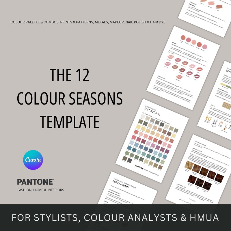 12 Seasons Color Template - Etsy
