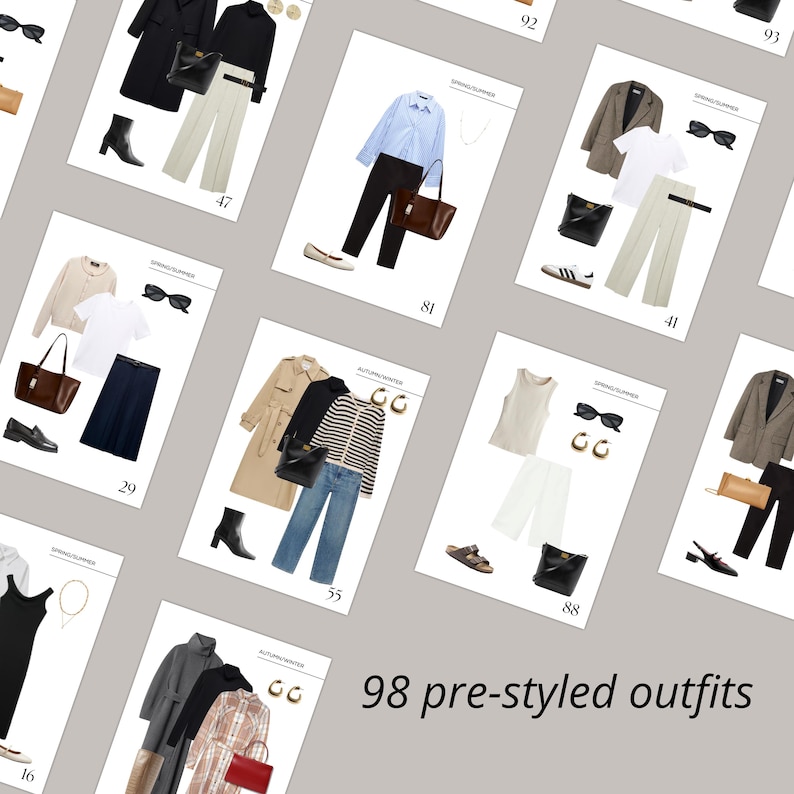 Classic French Style Capsule Wardrobe, 98 All-year Around Pre-styled ...