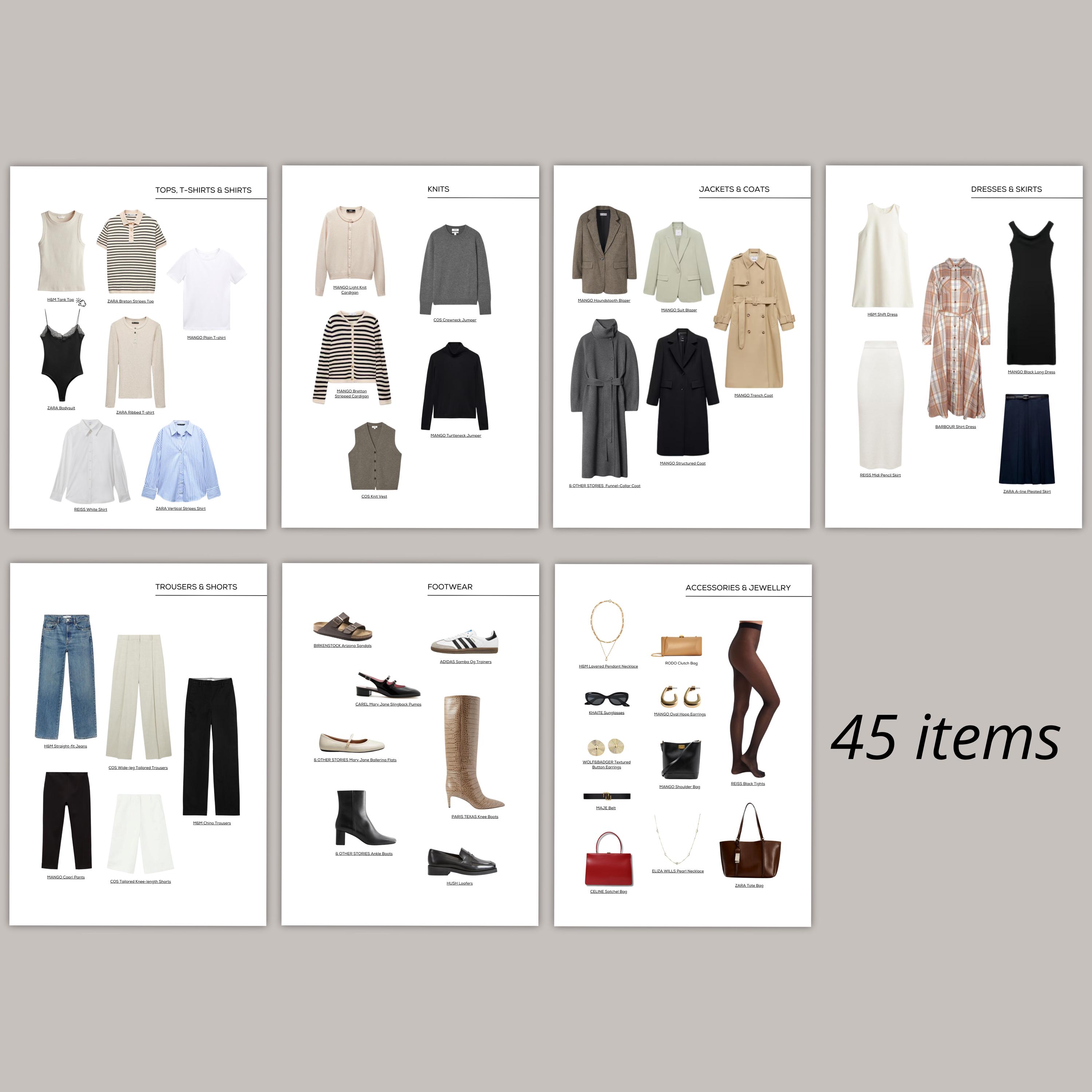 Classic French Style Capsule Wardrobe, 98 All-year Around Pre-styled Outfits, 2024-2025 ...