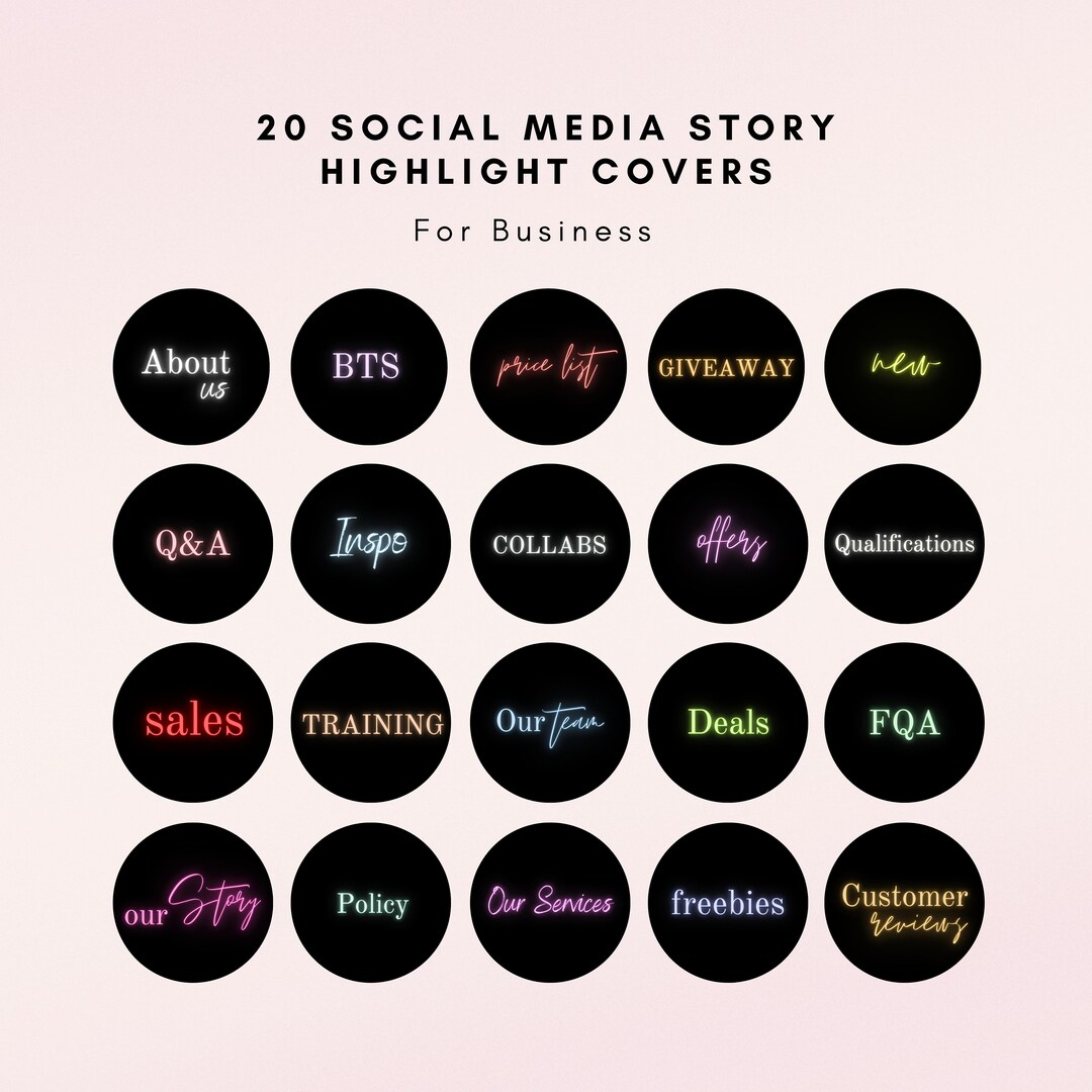 Social Media/ IG Story Highlight Covers Template for Business - Etsy